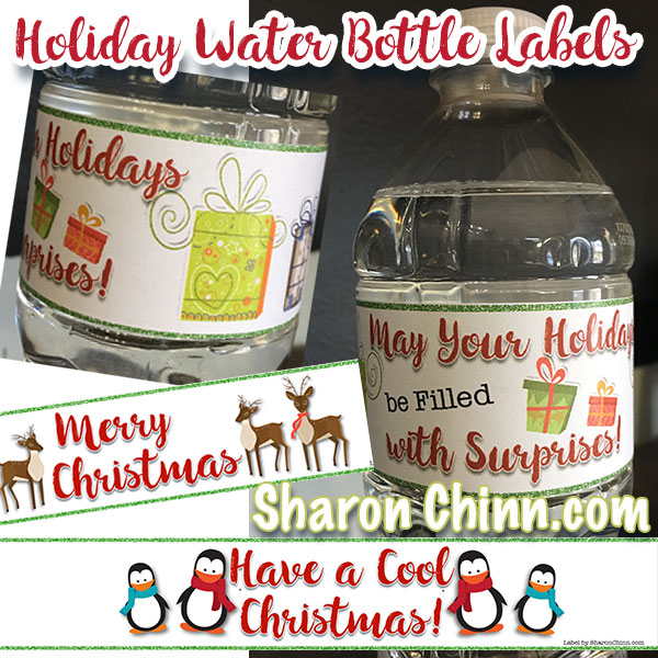 FREE Printable – Holiday Water Bottle Labels – Sharon Chinn